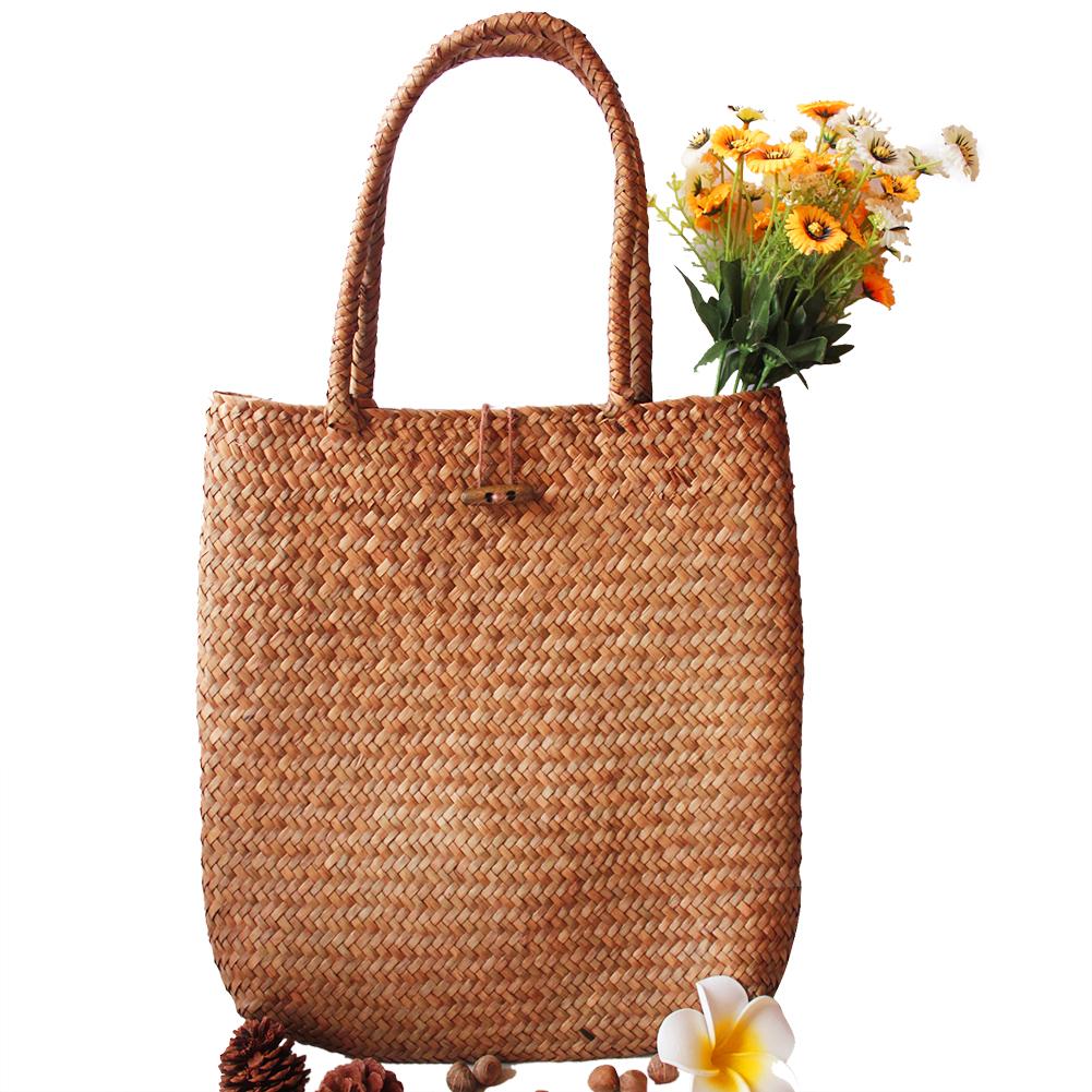 Handmade Rattan Storage Bags with Button - Zencrafthouse